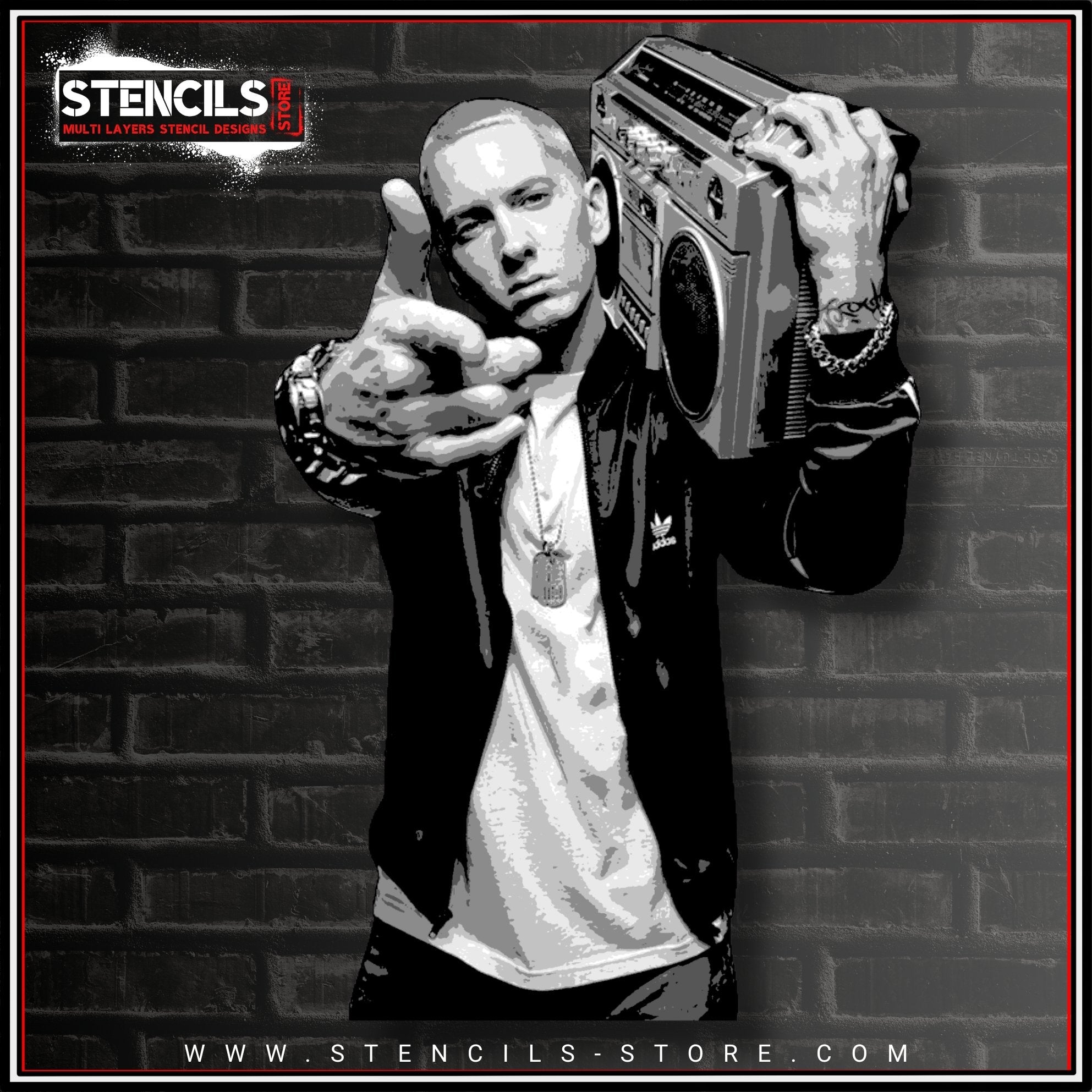 Iconic Rapper Portrait 6-Layer Stencil for Spray Paint Art – STENCILS STORE