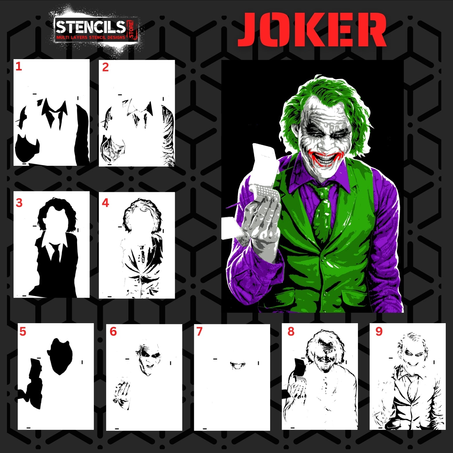 Clown Villain 9-Layer Stencil for Spray Paint Art – Stencils Store