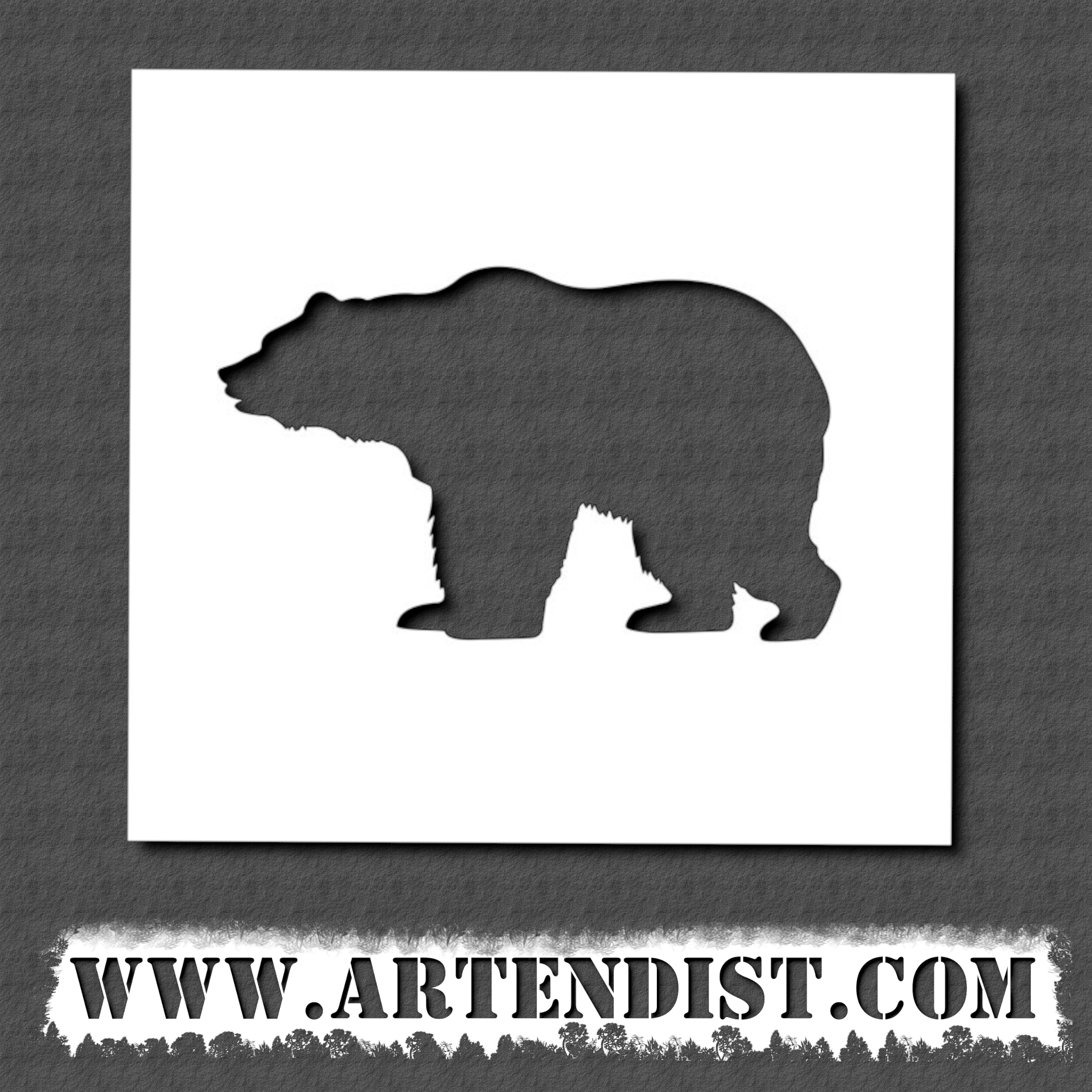 Bear Silhouette Stencil - One Layer Design for DIY Art / Spray art ...